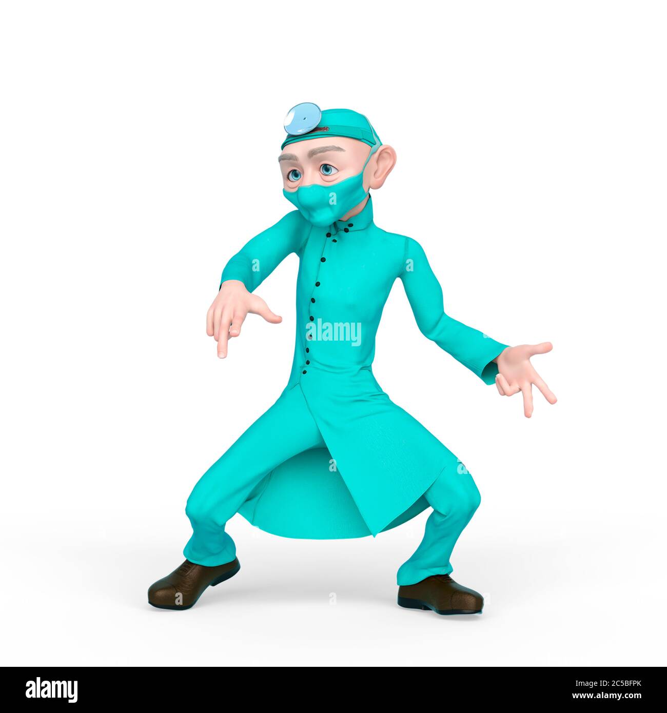 old doctor cartoon is dancing hip hop, 3d illustration Stock Photo - Alamy