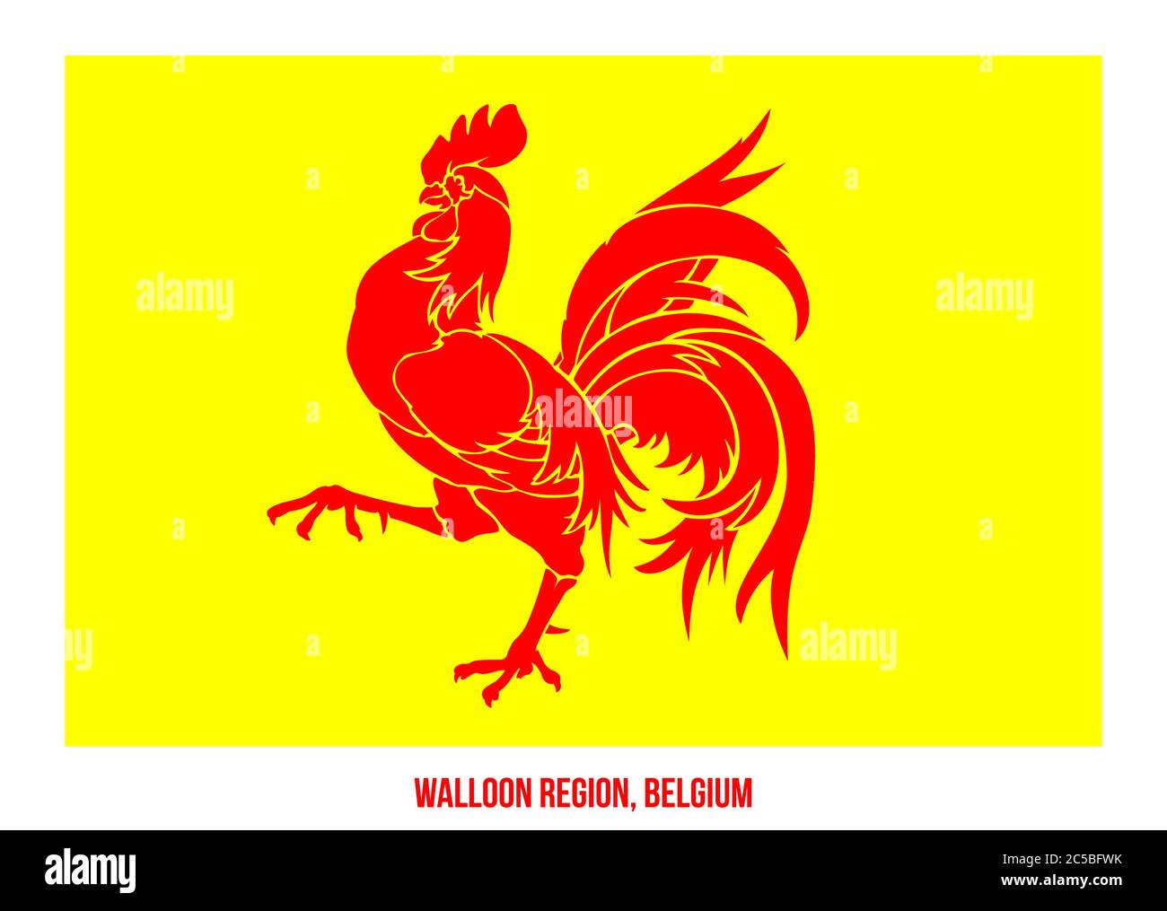 Wallonia Region, Belgium Flag Vector Illustration on White Background ...