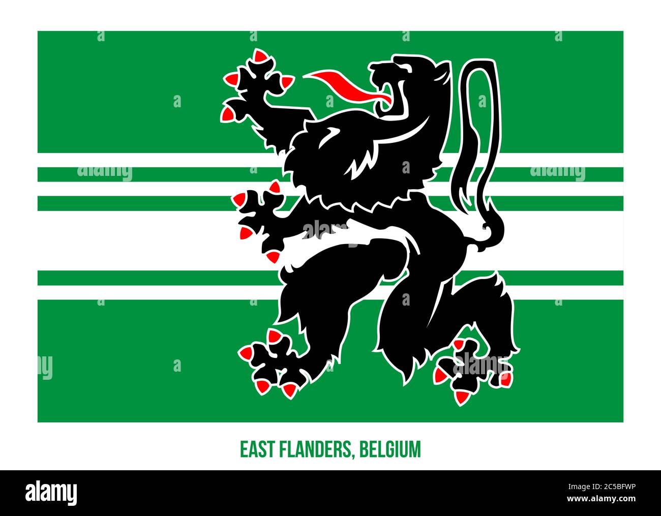 East Flanders Flag Vector Illustration on White Background. Provinces ...
