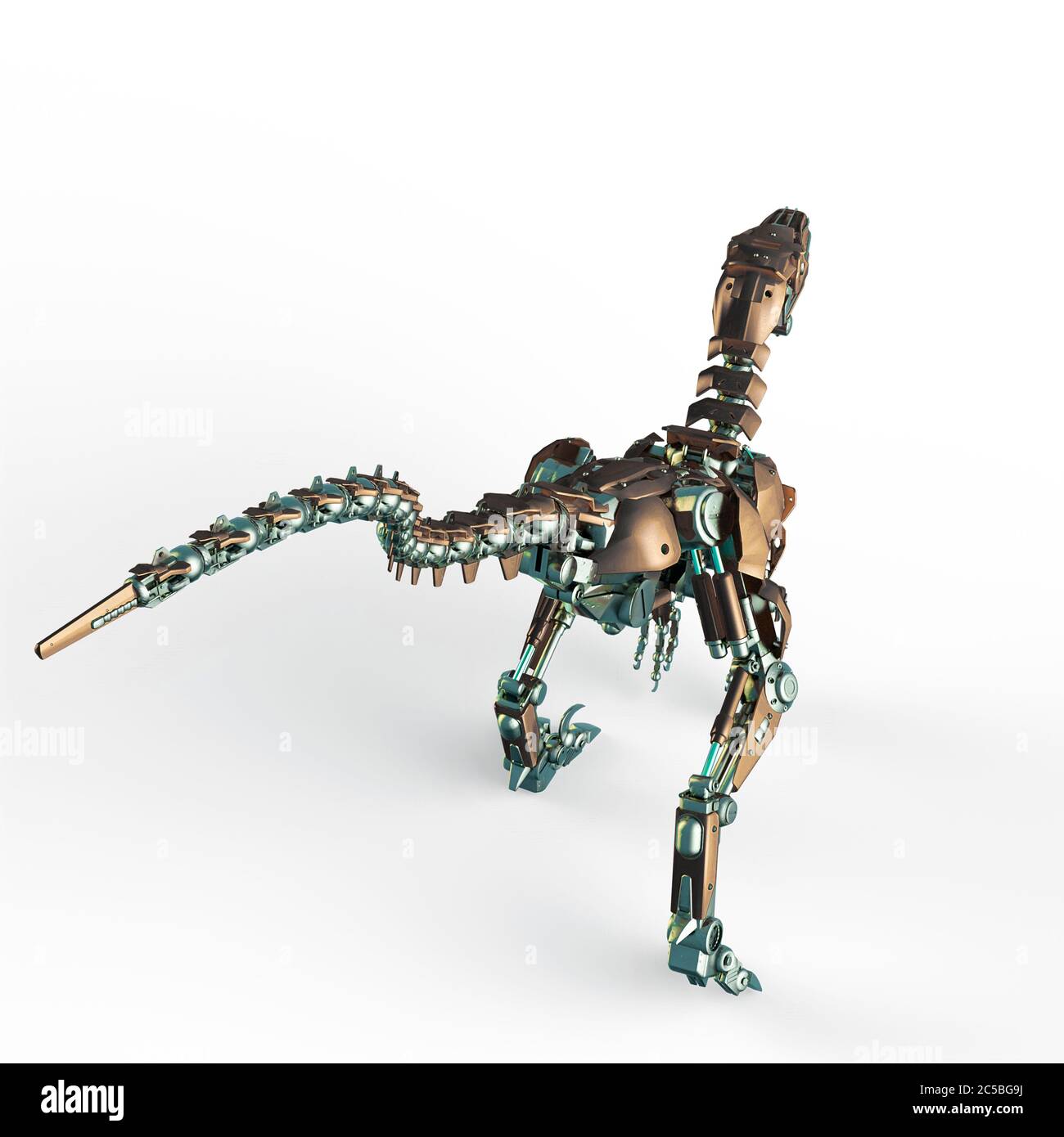 dino raptor robot rear view, 3d illustration Stock Photo - Alamy