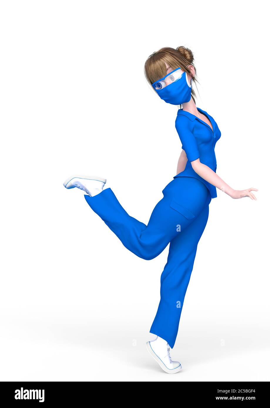 Cartoon Blue Scrubs