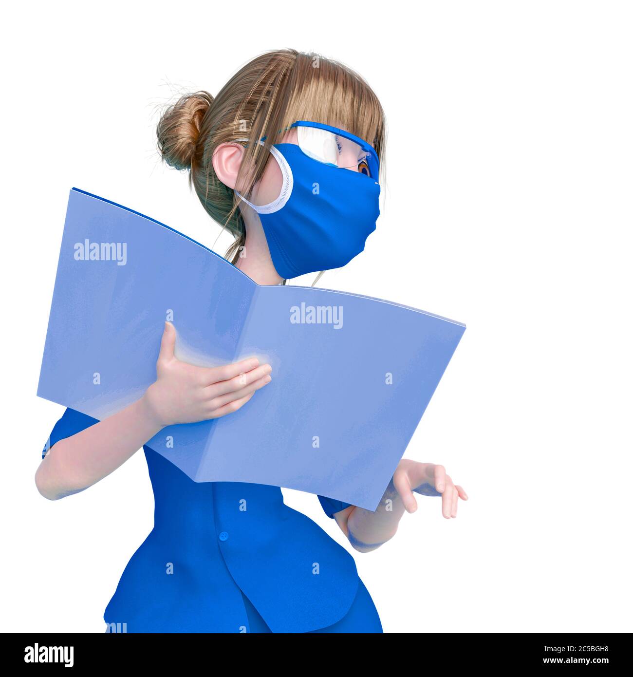 nurse cartoon is holding a book and is also giving instructions in ...