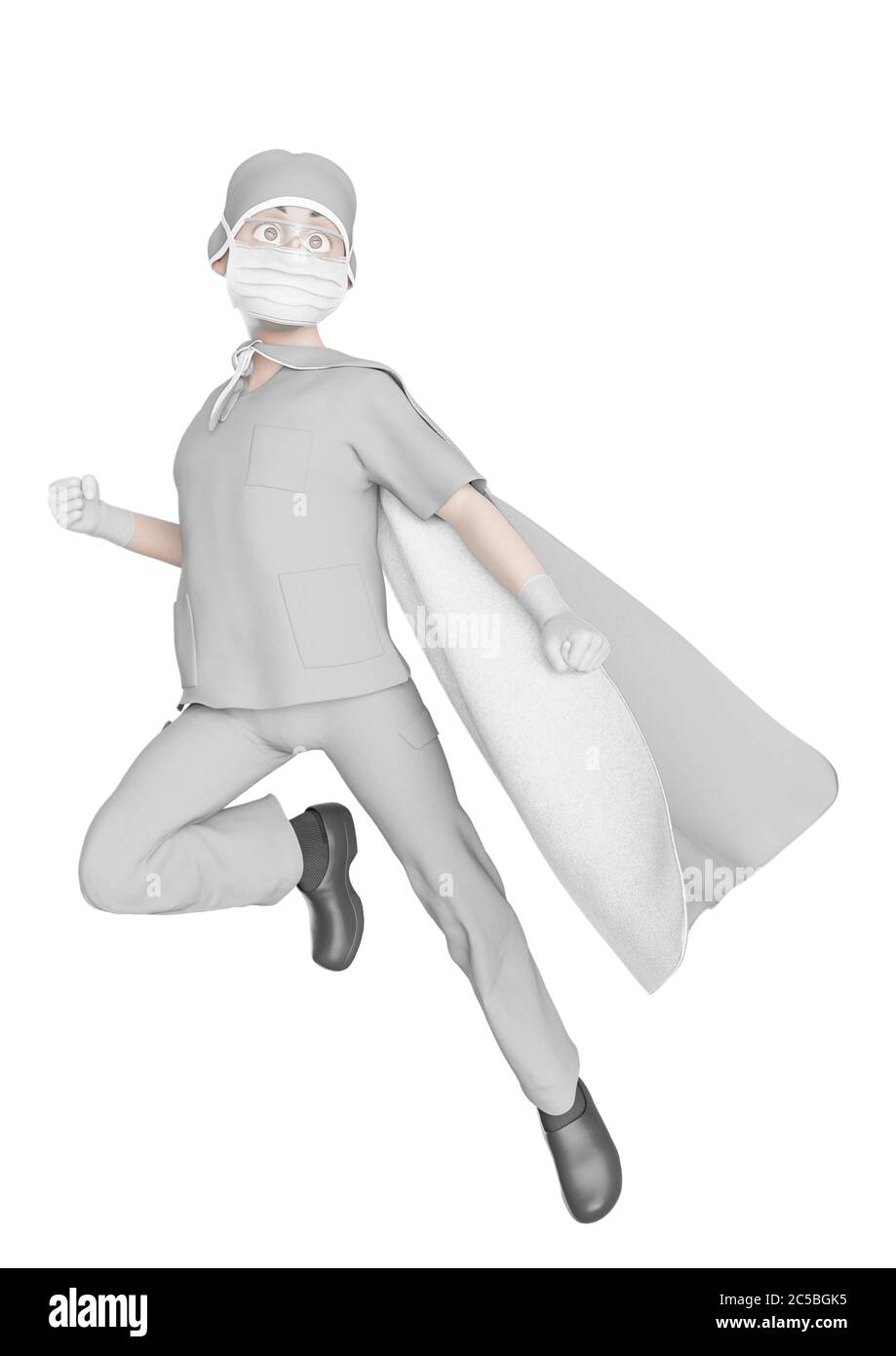 super doctor cartoon in white background, 3d illustration Stock Photo ...