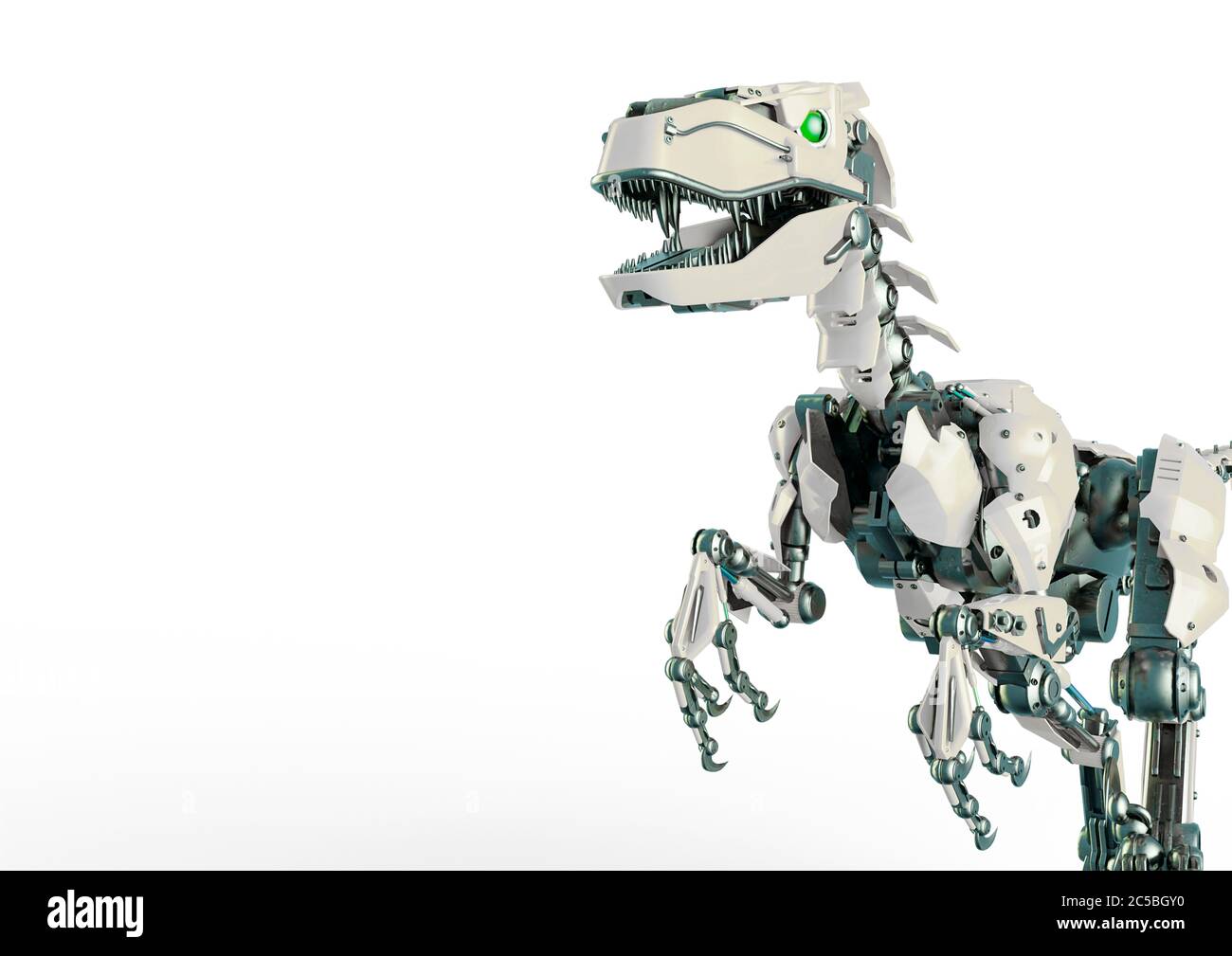 dino raptor robot is running close up, 3d illustration Stock Photo - Alamy