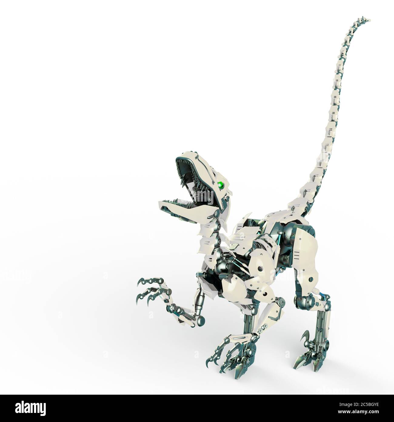 dino raptor robot is looking up, 3d illustration Stock Photo - Alamy