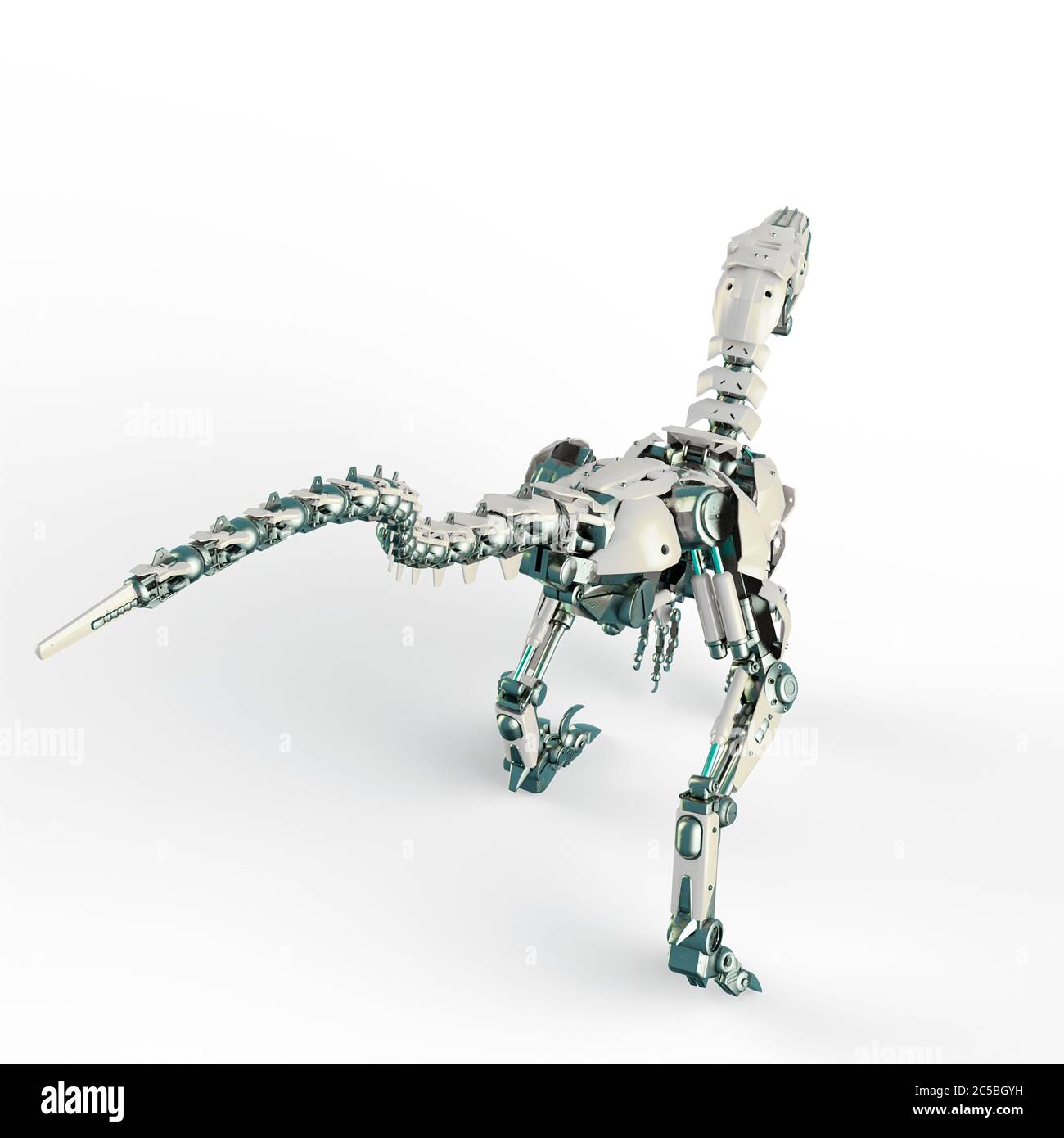 dino raptor robot rear view, 3d illustration Stock Photo - Alamy