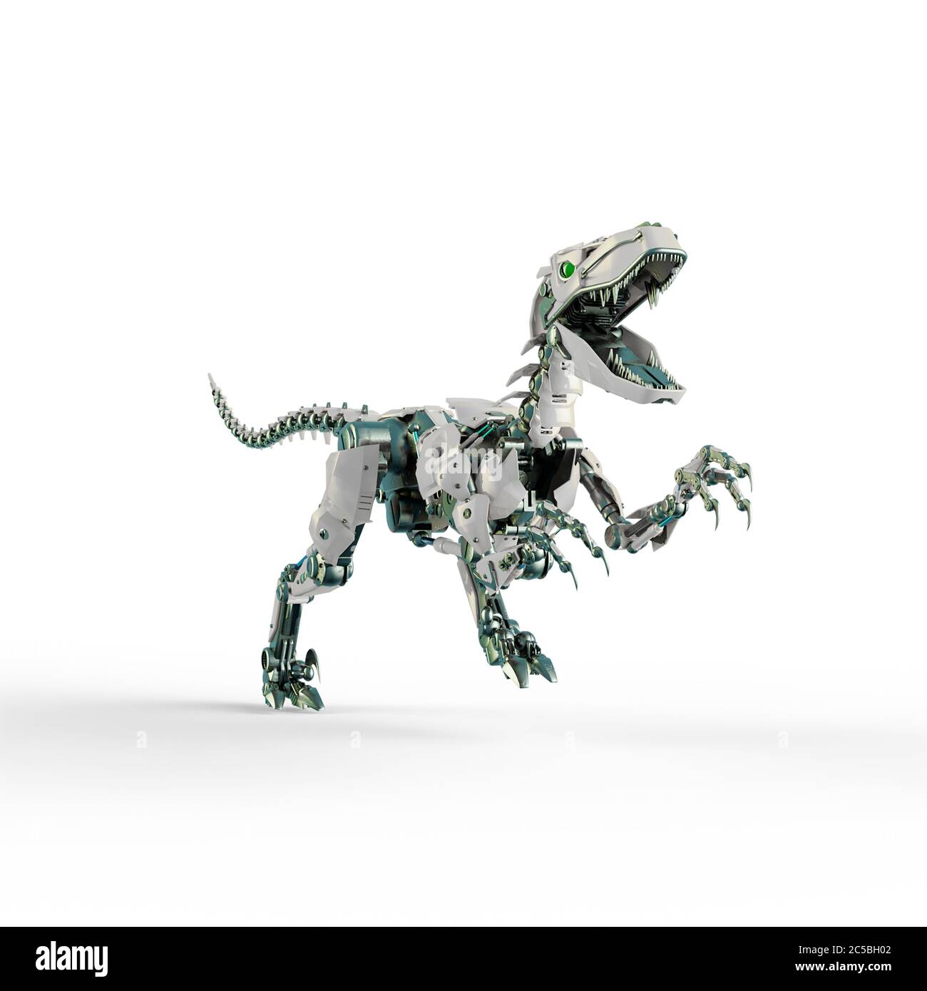 Dino Raptor Robot Is Flying Stock Illustration Illustration Of ...