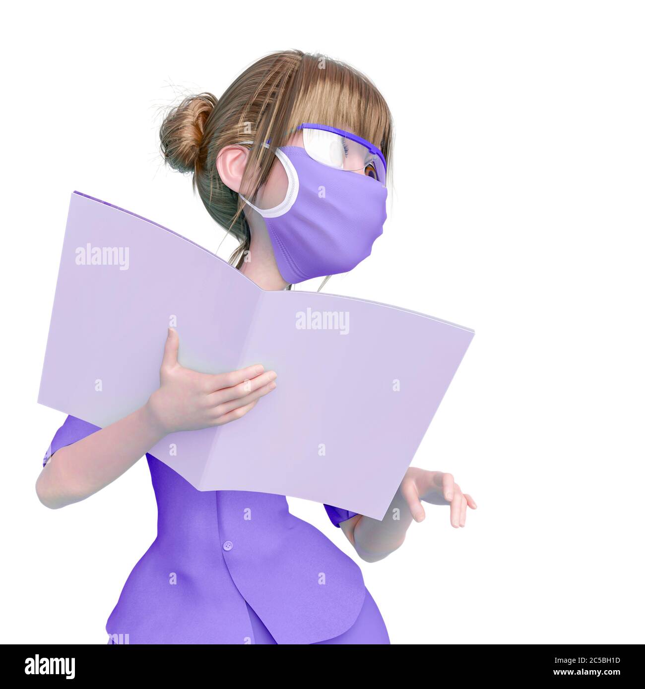 nurse cartoon is holding a book and is also giving instructions in ...