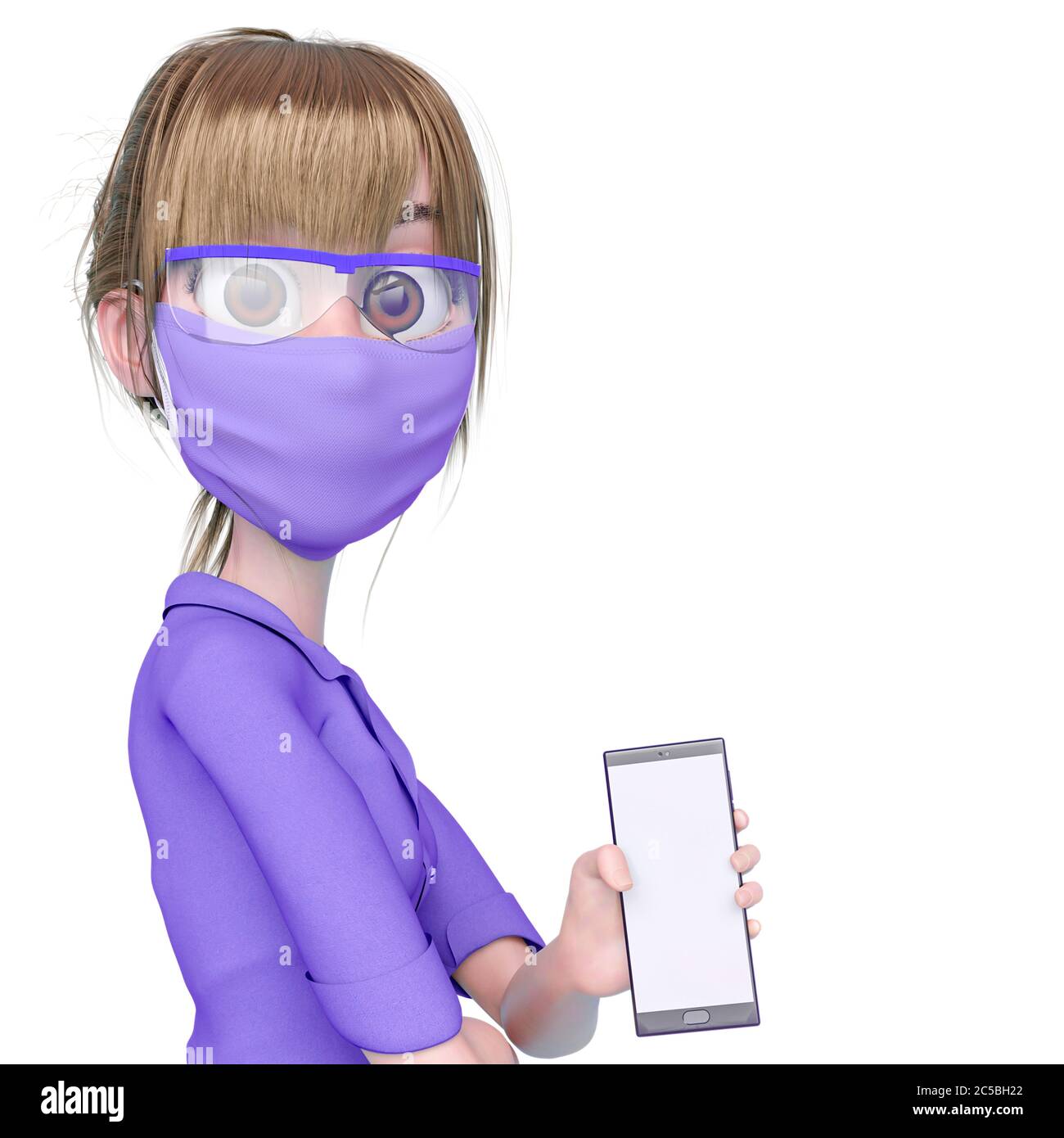 nurse cartoon is holding a cellphone and showing the news in white ...