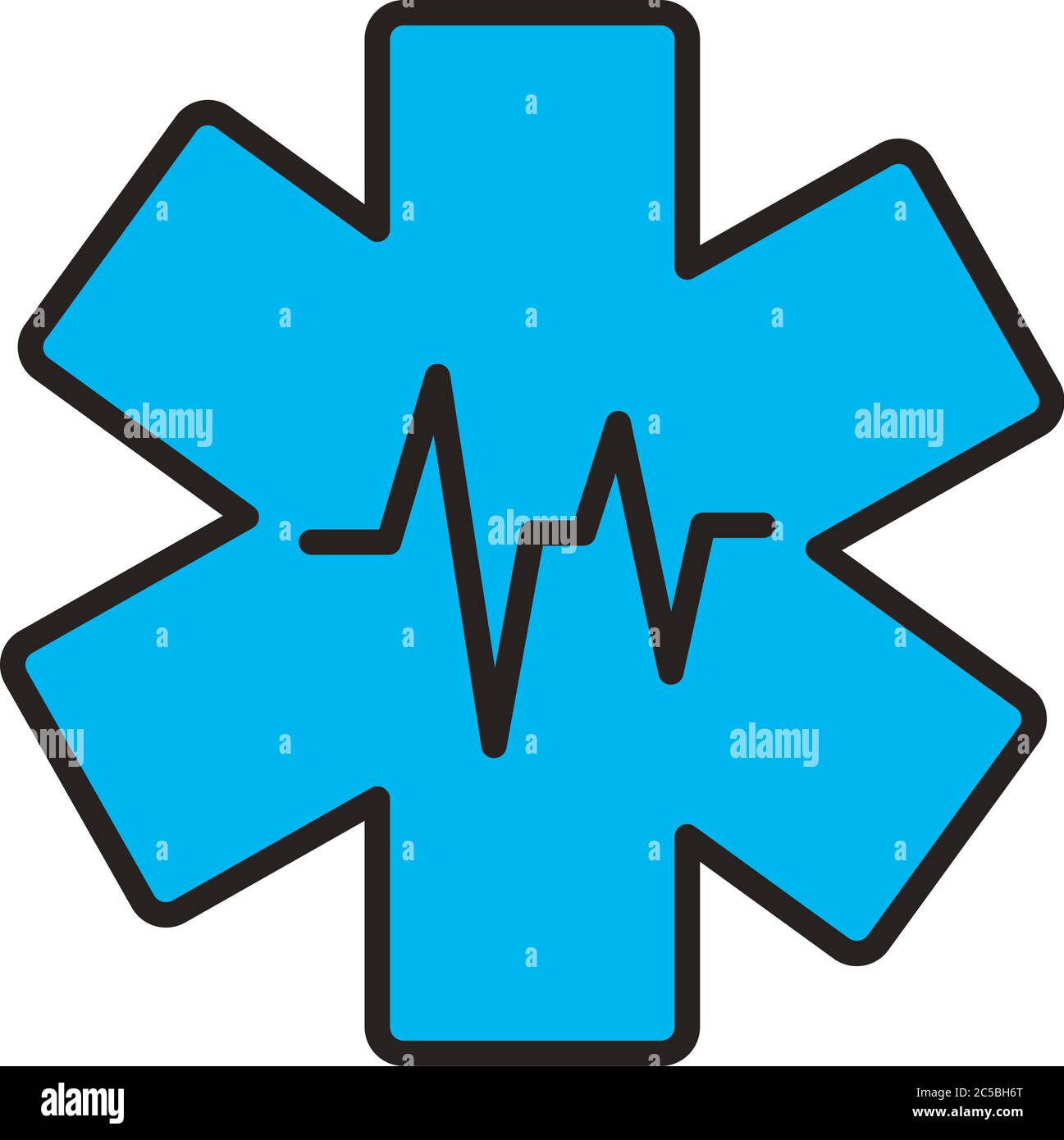 medical cross symbol line and fill style vector illustration design ...