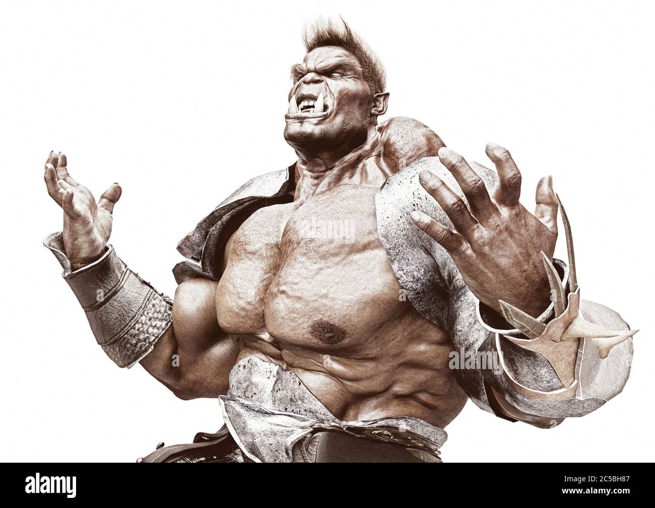 orc frustrated in a white background, 3d illustration Stock Photo - Alamy