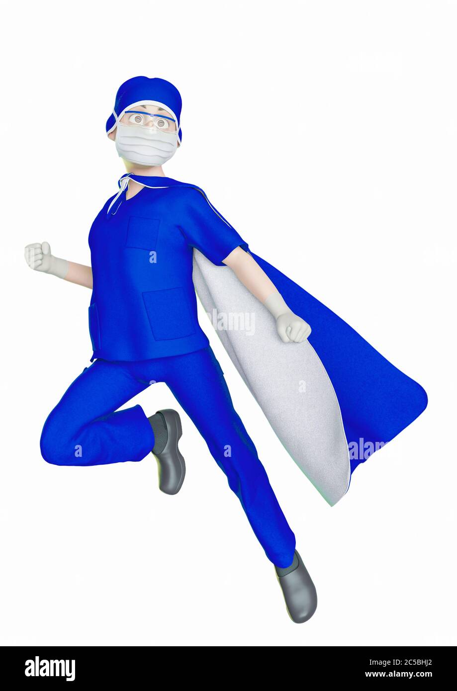 super doctor cartoon in white background, 3d illustration Stock Photo ...