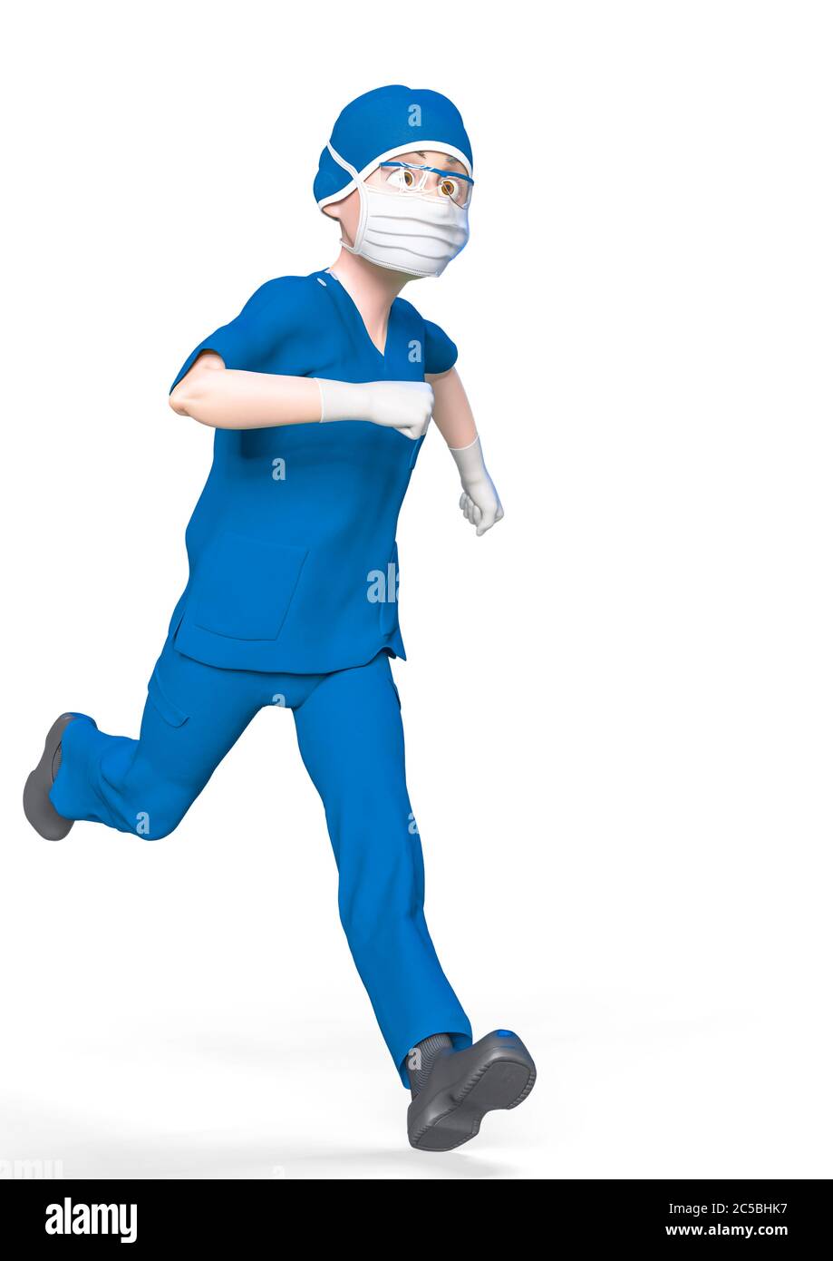 doctor cartoon is running in white background, 3d illustration Stock ...