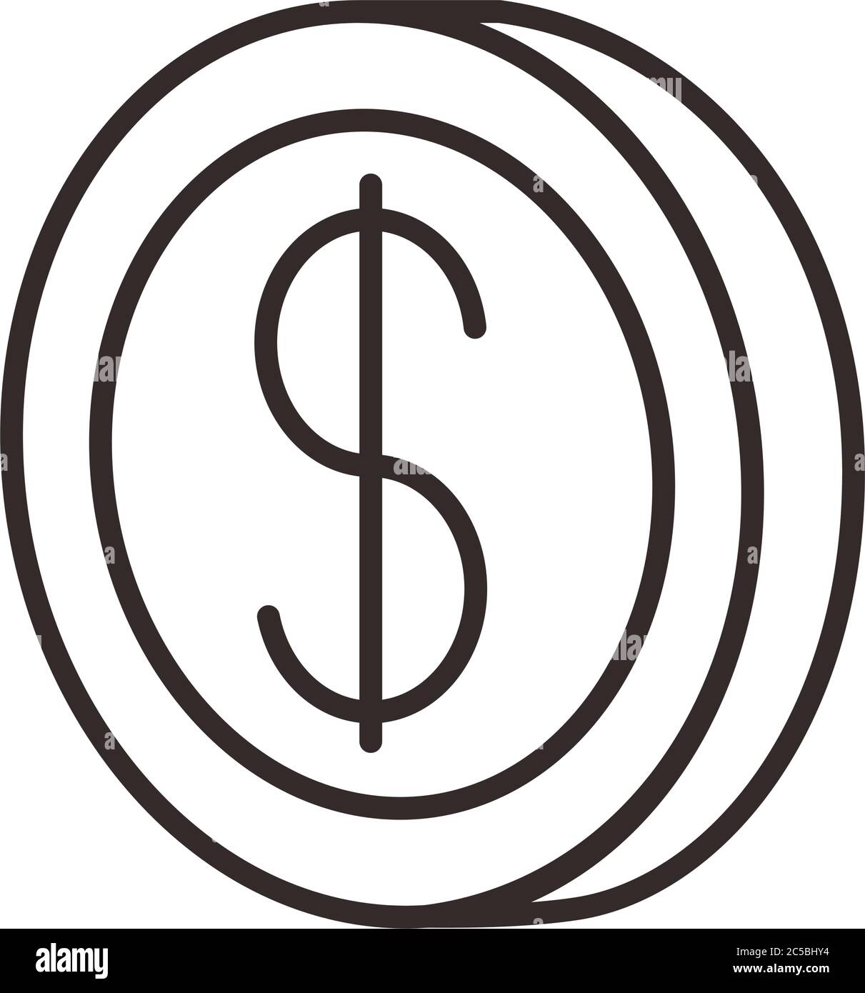 coin dollar line style icon vector illustration design Stock Vector ...