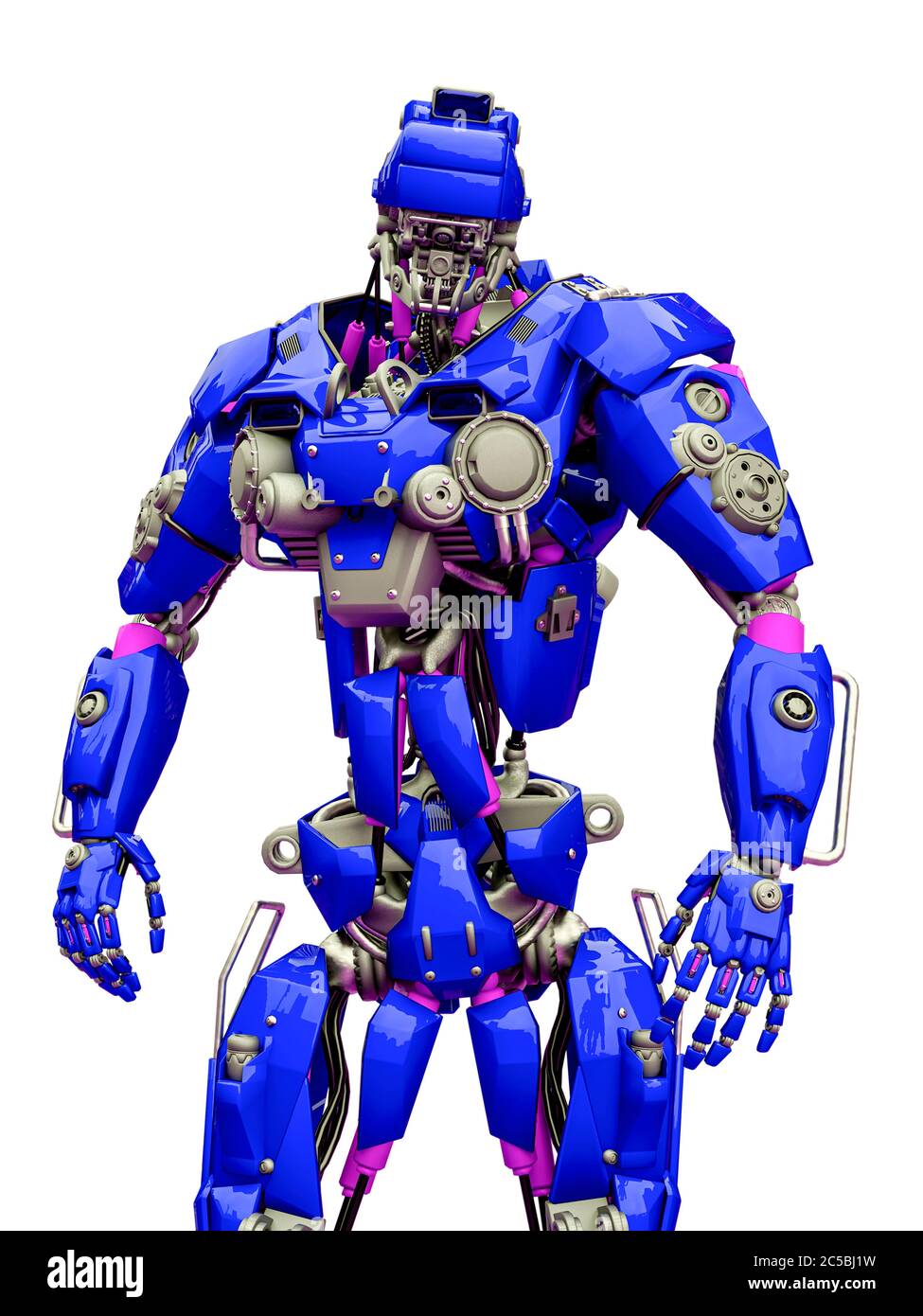mechanical soldier looking at you, 3d illustration Stock Photo - Alamy