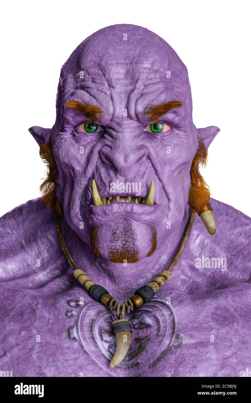 moon purple ogre in white background Stock Photo - Alamy