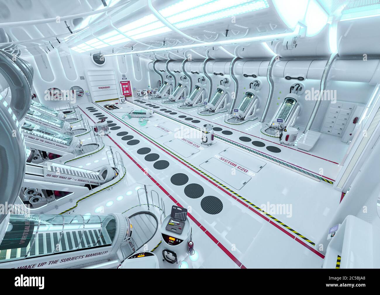 hibernation chamber scene two, 3d illustration Stock Photo - Alamy