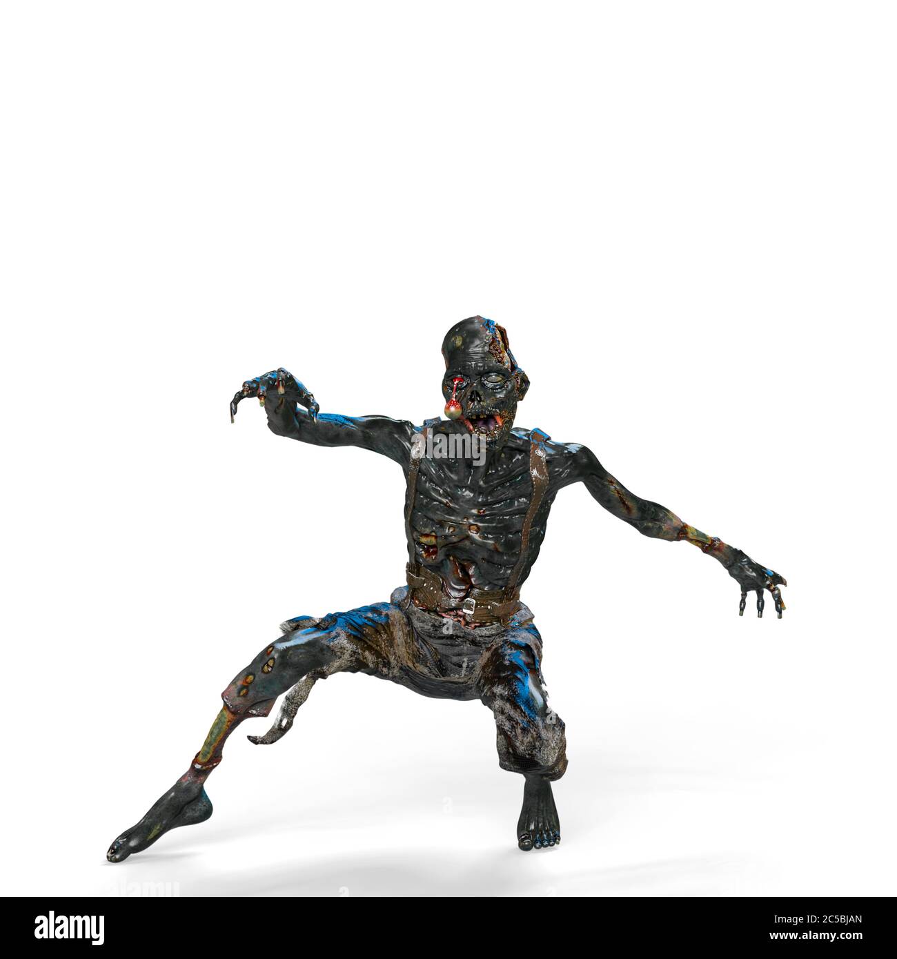 zombie is getting up on white background, 3d illustration Stock Photo ...