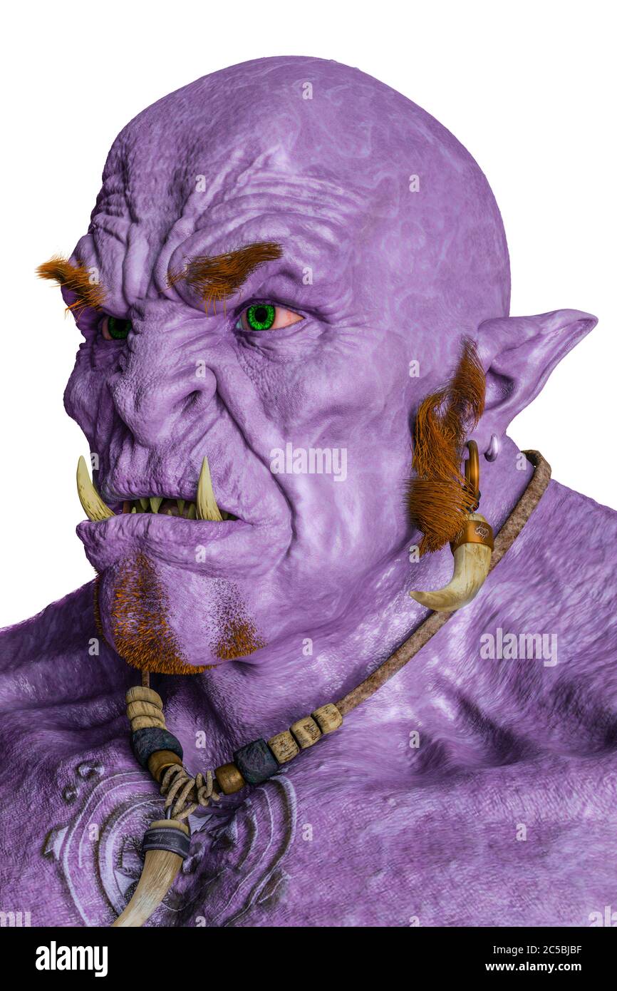 moon purple ogre in white background Stock Photo - Alamy