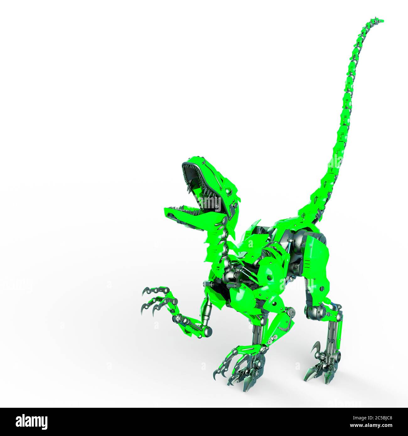 dino raptor robot is looking up, 3d illustration Stock Photo - Alamy
