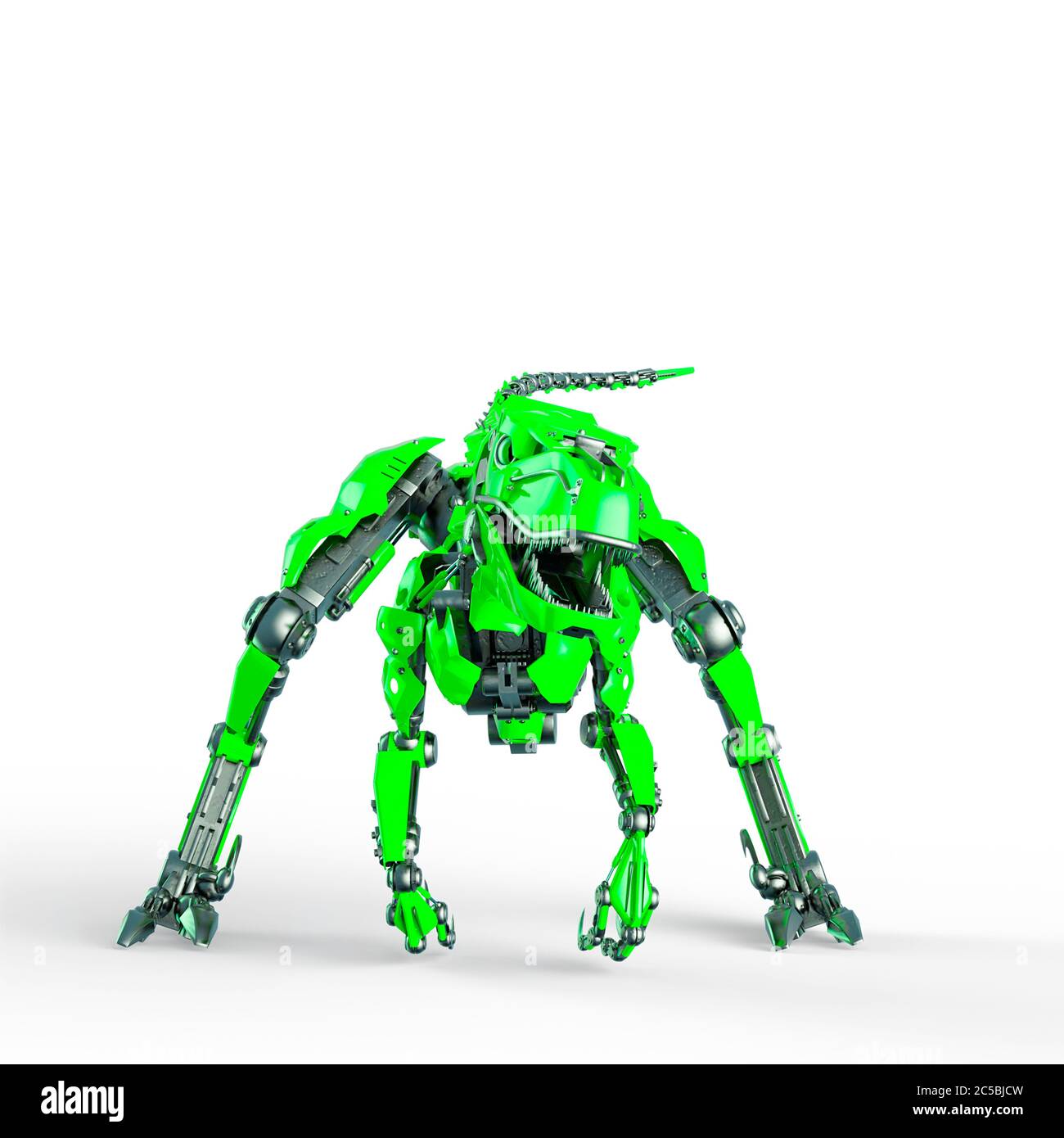 dino raptor robot is ready to attack , 3d illustration Stock Photo - Alamy