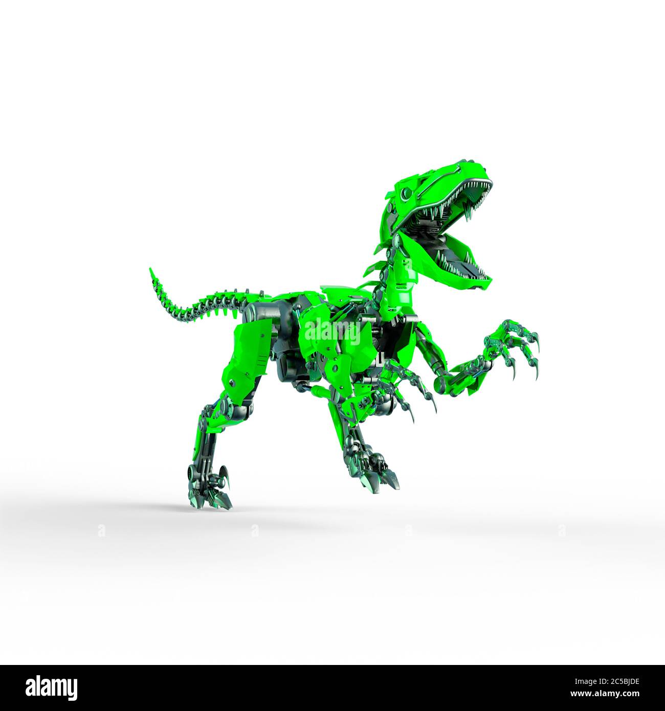 dino raptor robot will catch you, 3d illustration Stock Photo - Alamy