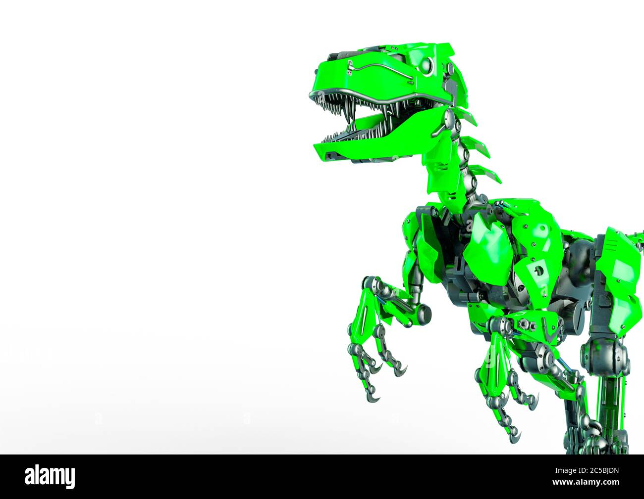 dino raptor robot is running close up, 3d illustration Stock Photo - Alamy