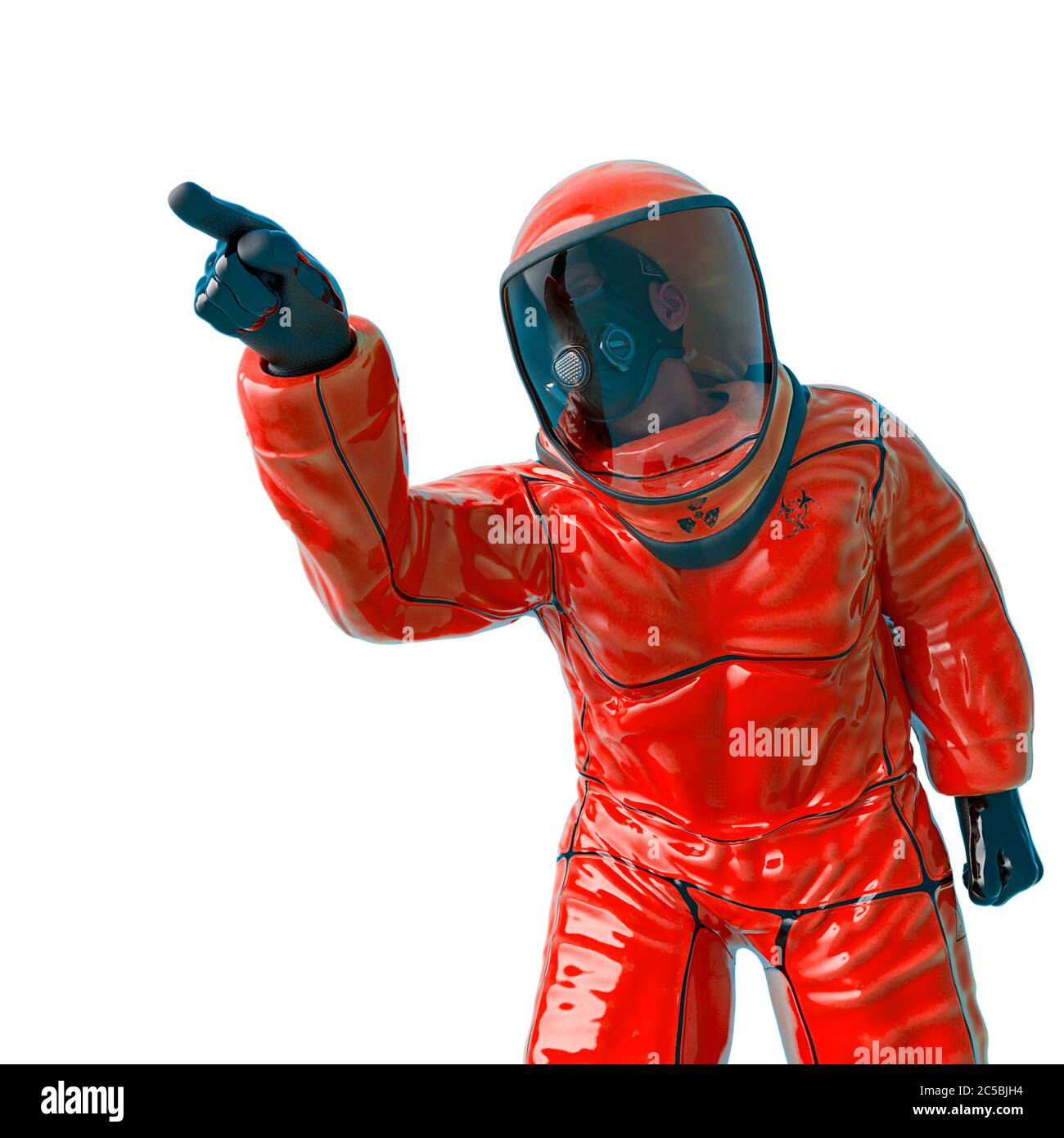 man in a biohazard suit is yelling meme, 3d illustration Stock Photo ...