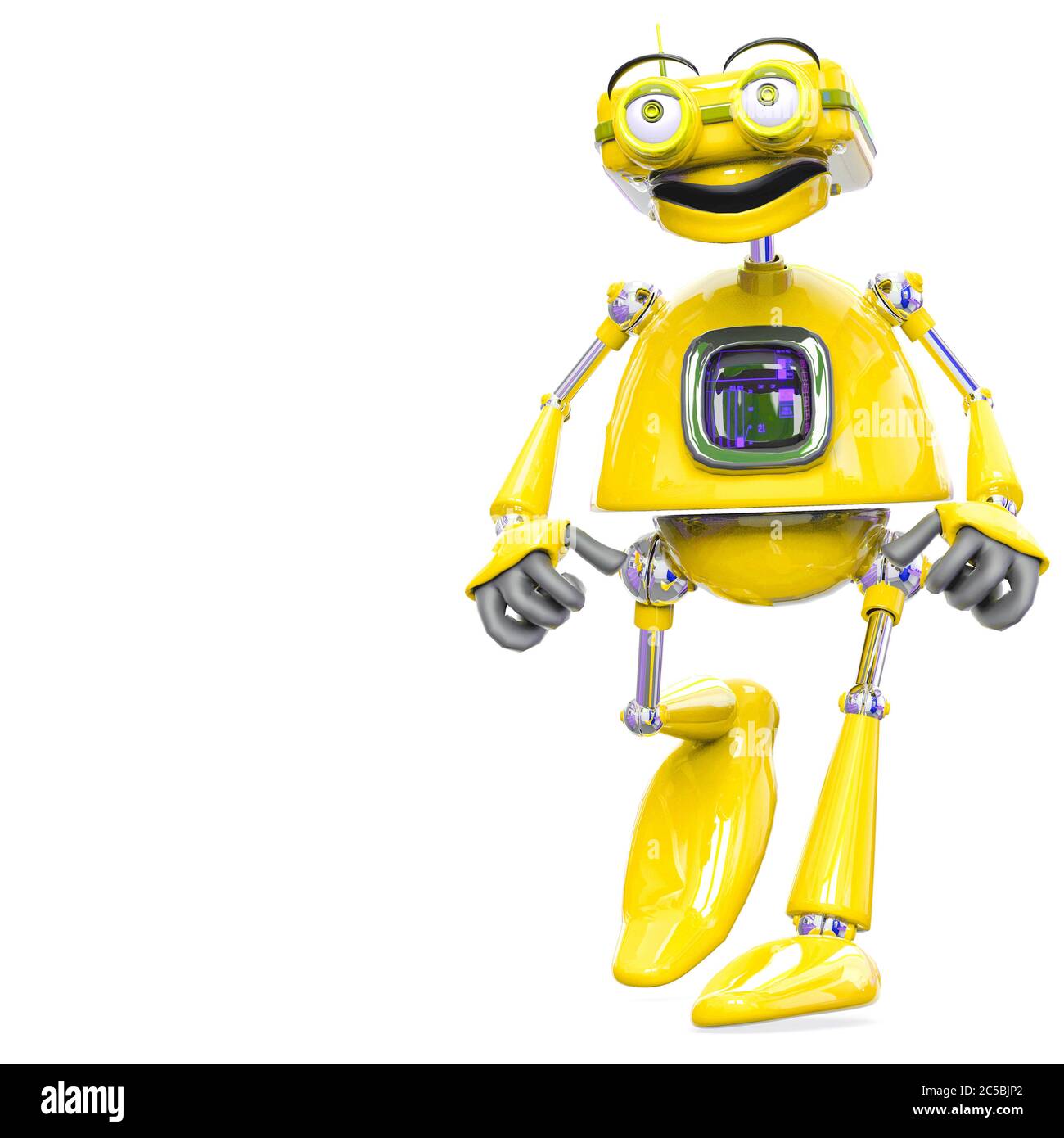 retired old robot in a white bacground. This robot in clipping path is ...
