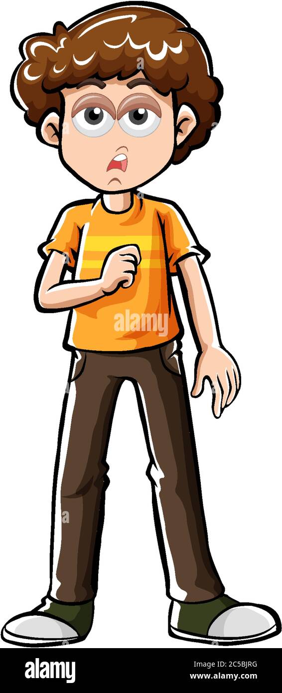 Single person standing on white background illustration Stock Vector ...