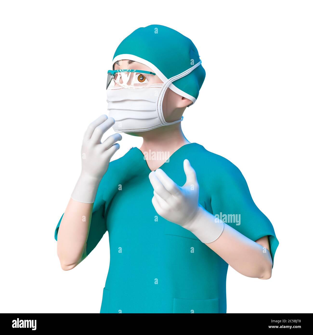 doctor cartoon is thinking about in white background, 3d illustration ...
