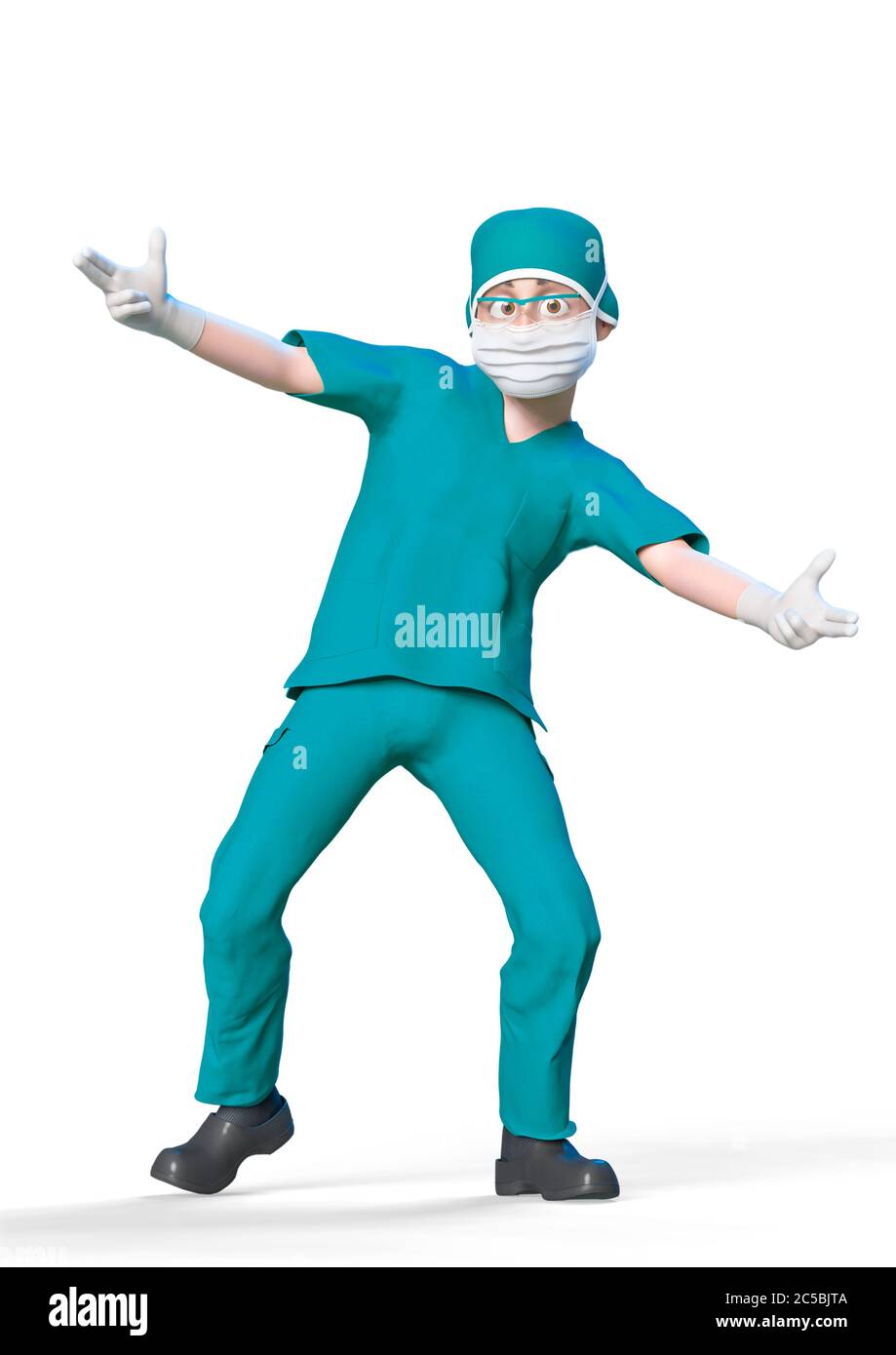 doctor cartoon in white background, 3d illustration Stock Photo - Alamy