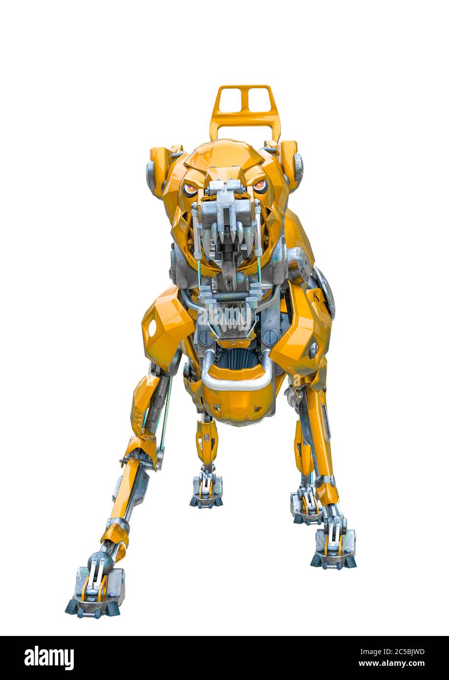 cyber dog ready to defend, 3d animation Stock Photo - Alamy