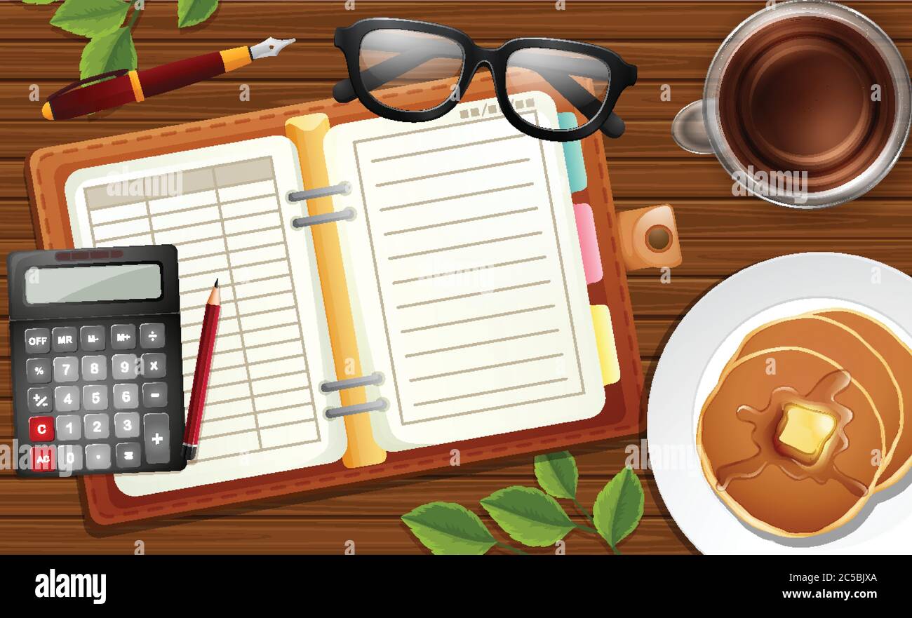 Blank book glasses pen Stock Vector Images - Alamy