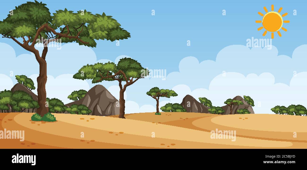 Horizon nature scene or landscape countryside with forest view and ...