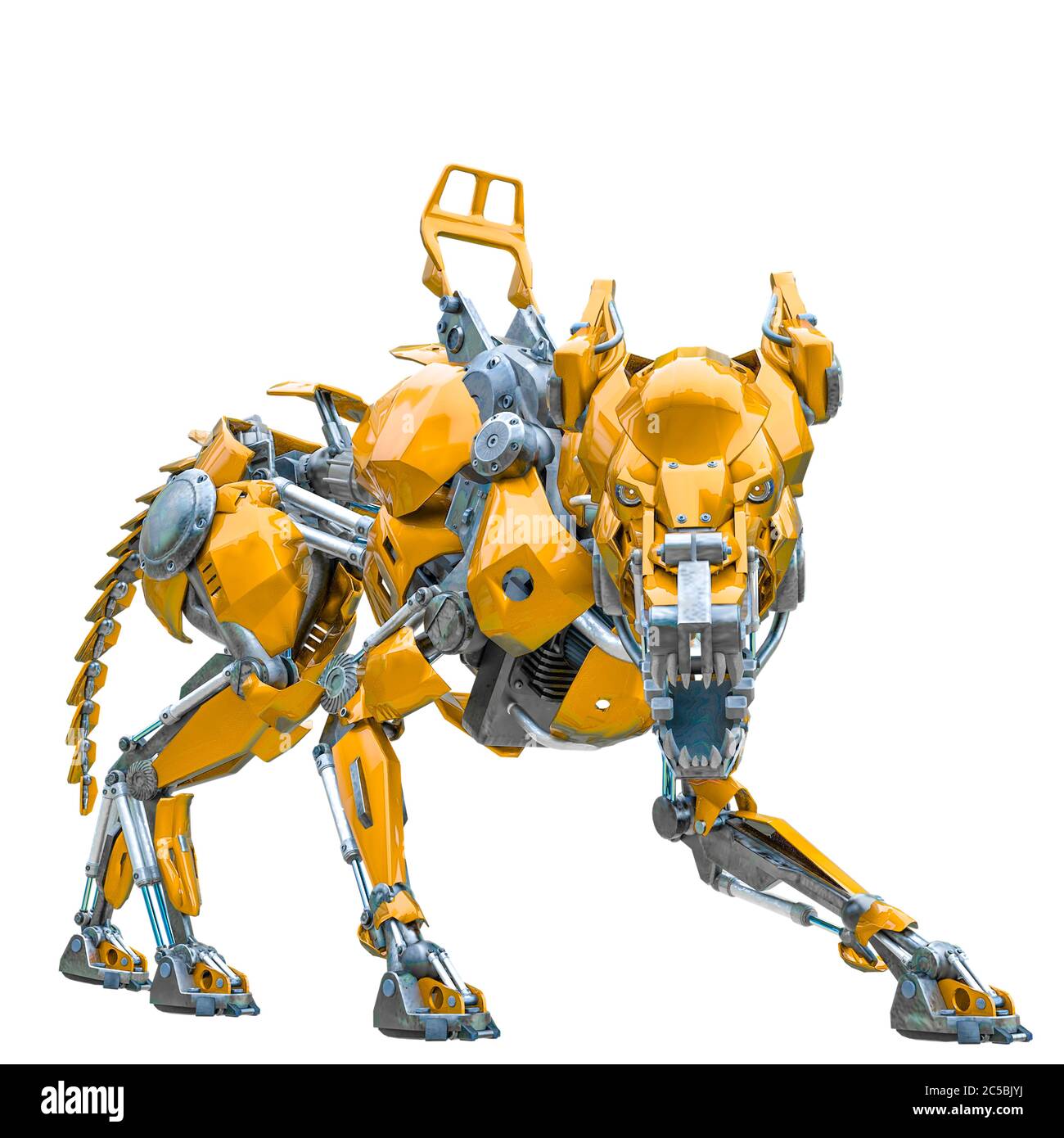 cyber dog is ready to attack, 3d animation Stock Photo - Alamy