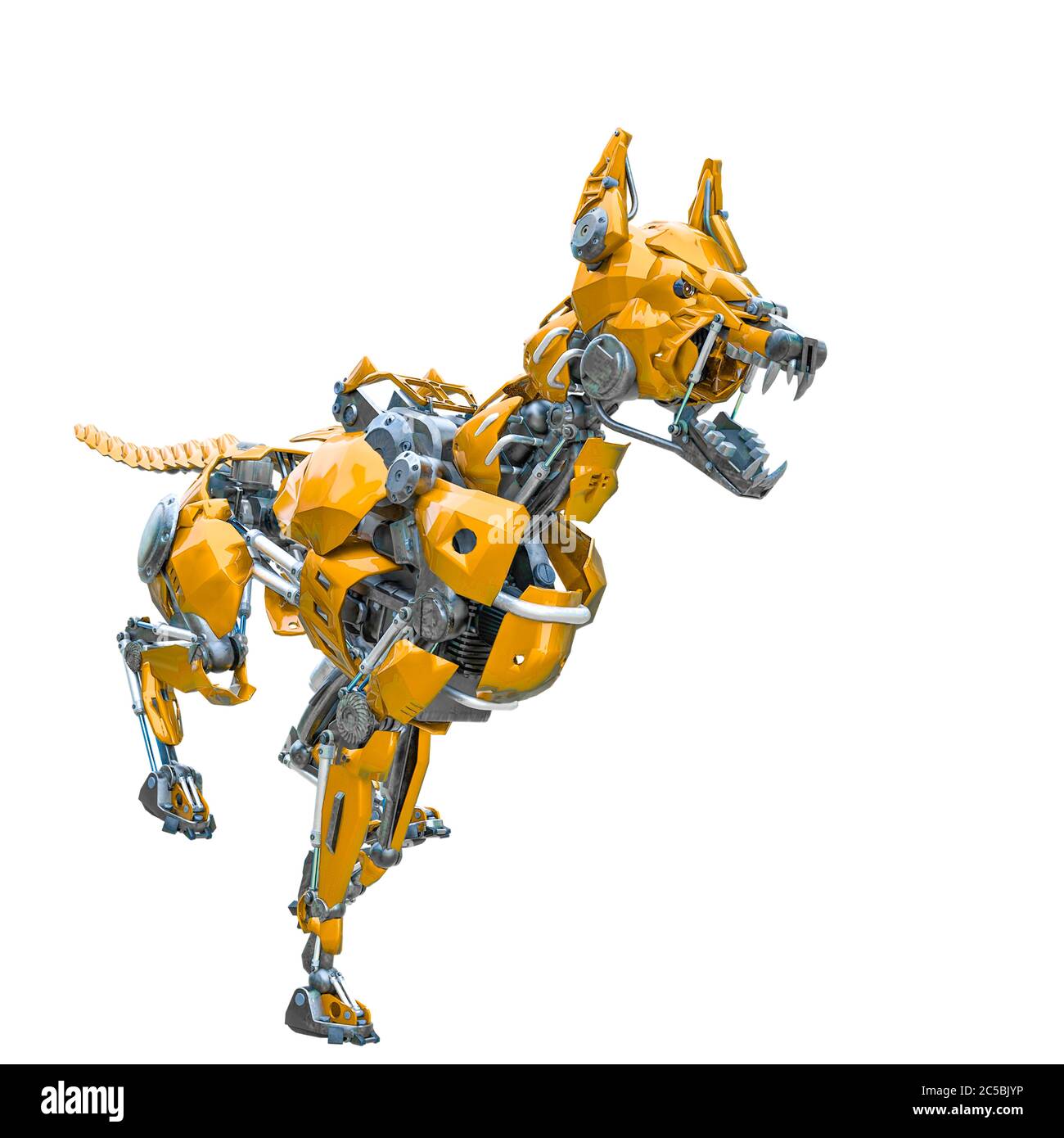 cyber dog running, 3d animation Stock Photo - Alamy