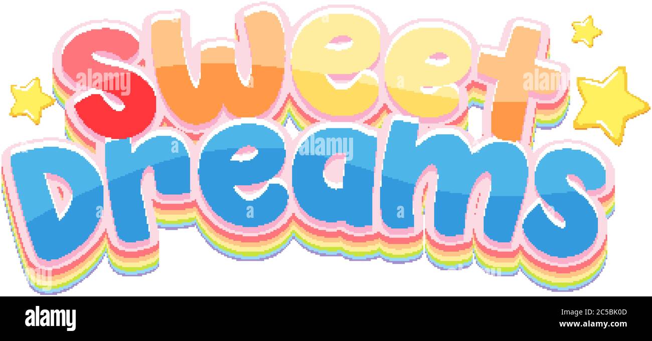 Sweet dreams logo in pastel color with little stars illustration Stock ...