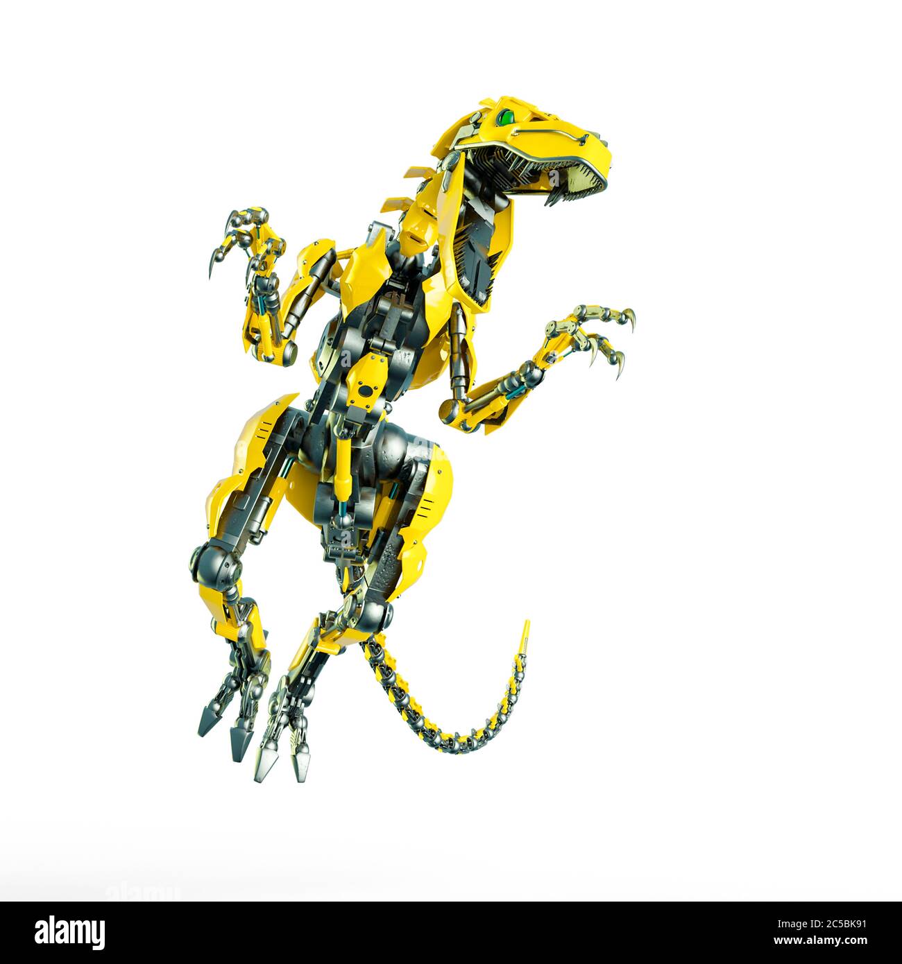 dino raptor robot is flying, 3d illustration Stock Photo - Alamy