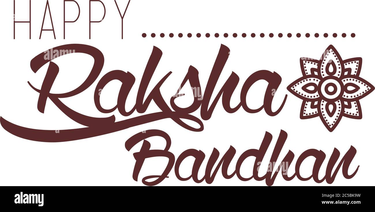 happy raksha bandhan celebration with lettering line style vector ...