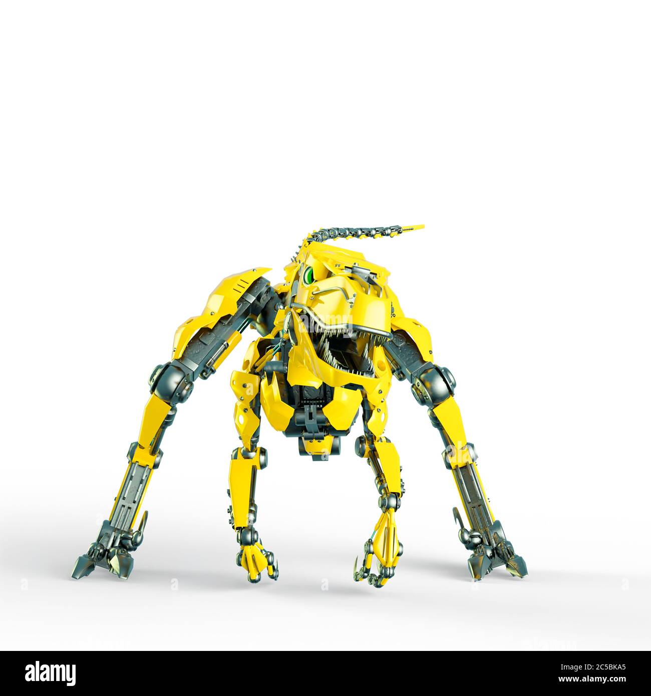 dino raptor robot is ready to attack , 3d illustration Stock Photo - Alamy