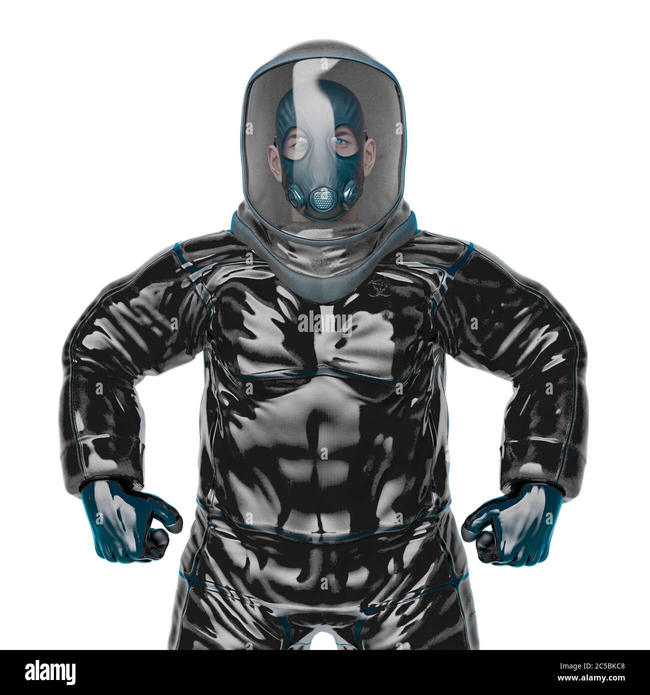 man in a biohazard suit is angry, 3d illustration Stock Photo - Alamy