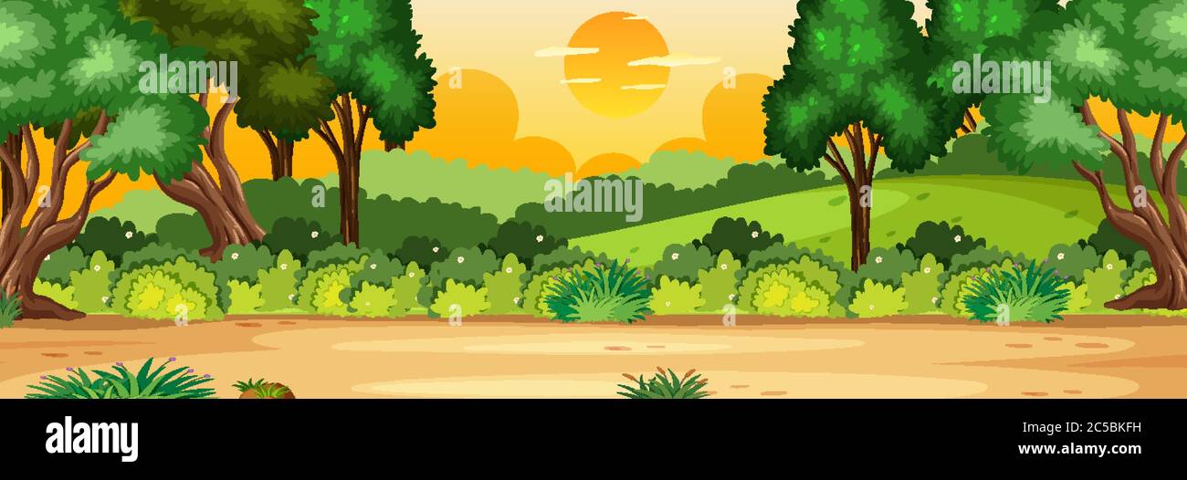 Horizon nature scene or landscape countryside with forest view and ...