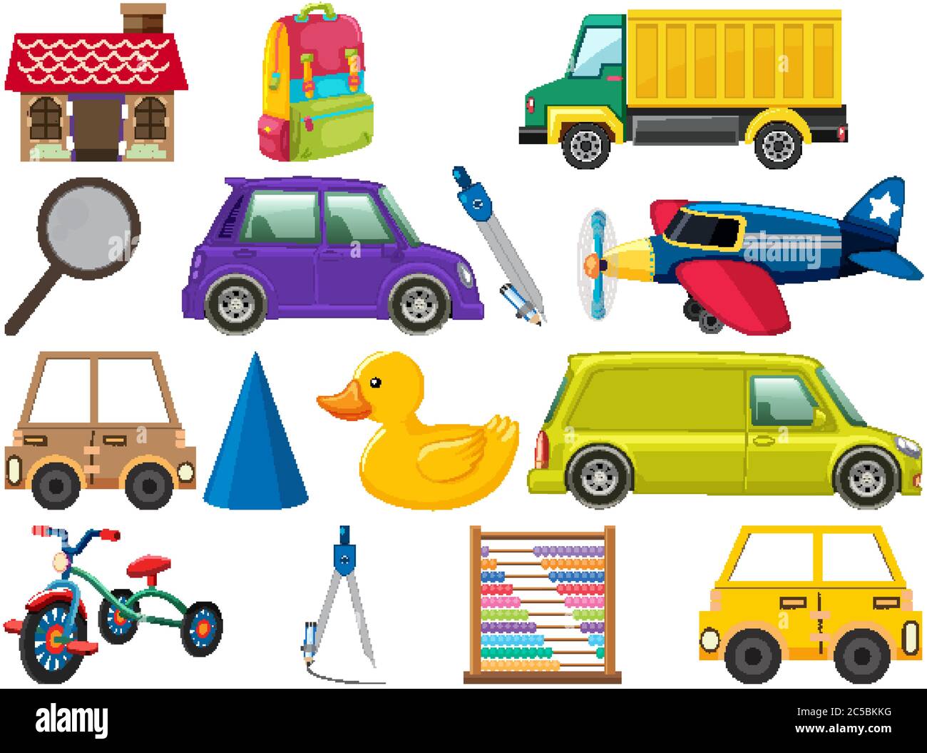 Set of various objects cartoon illustration Stock Vector Image & Art ...