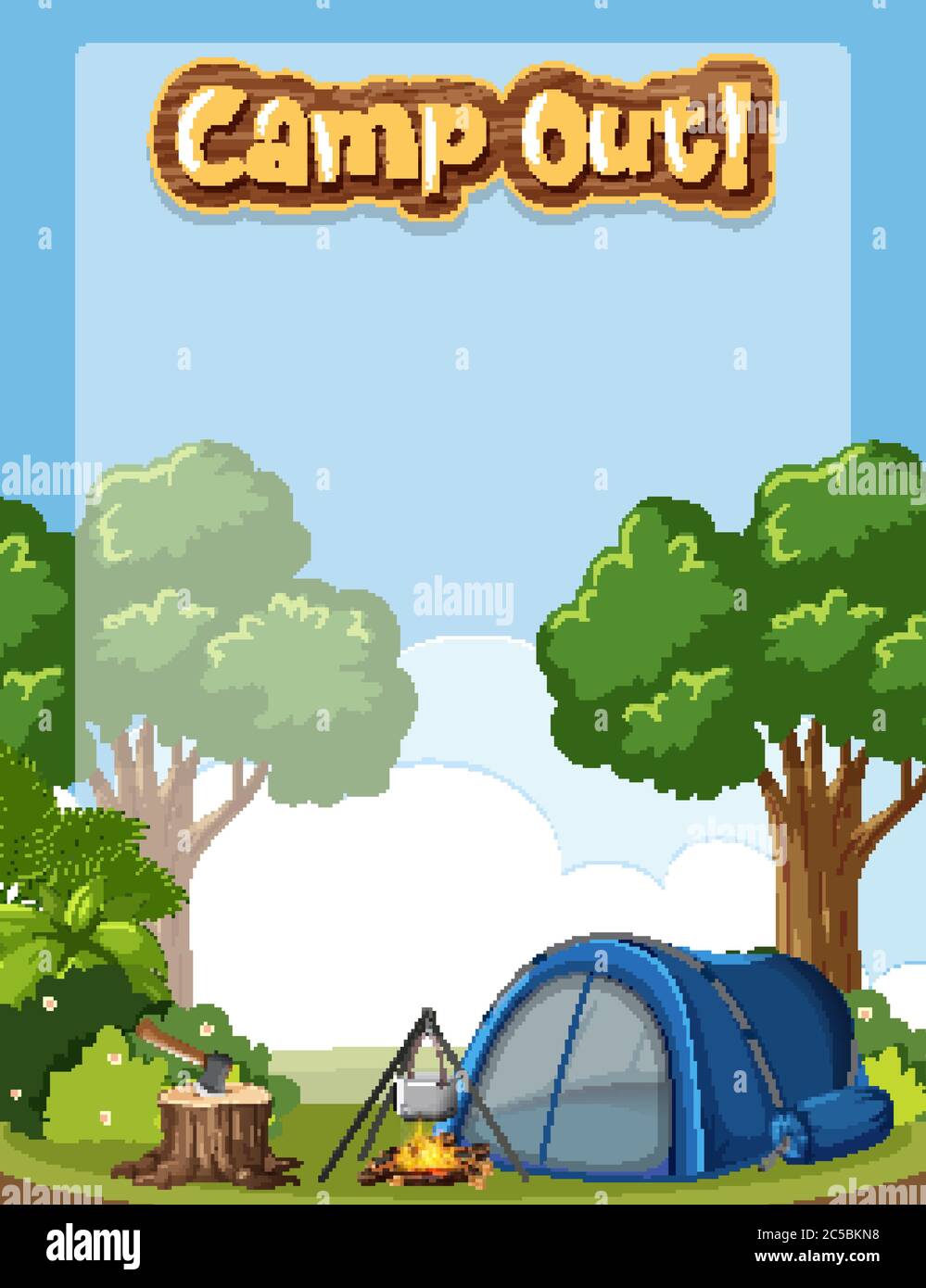 Background template with camping theme illustration Stock Vector Image ...