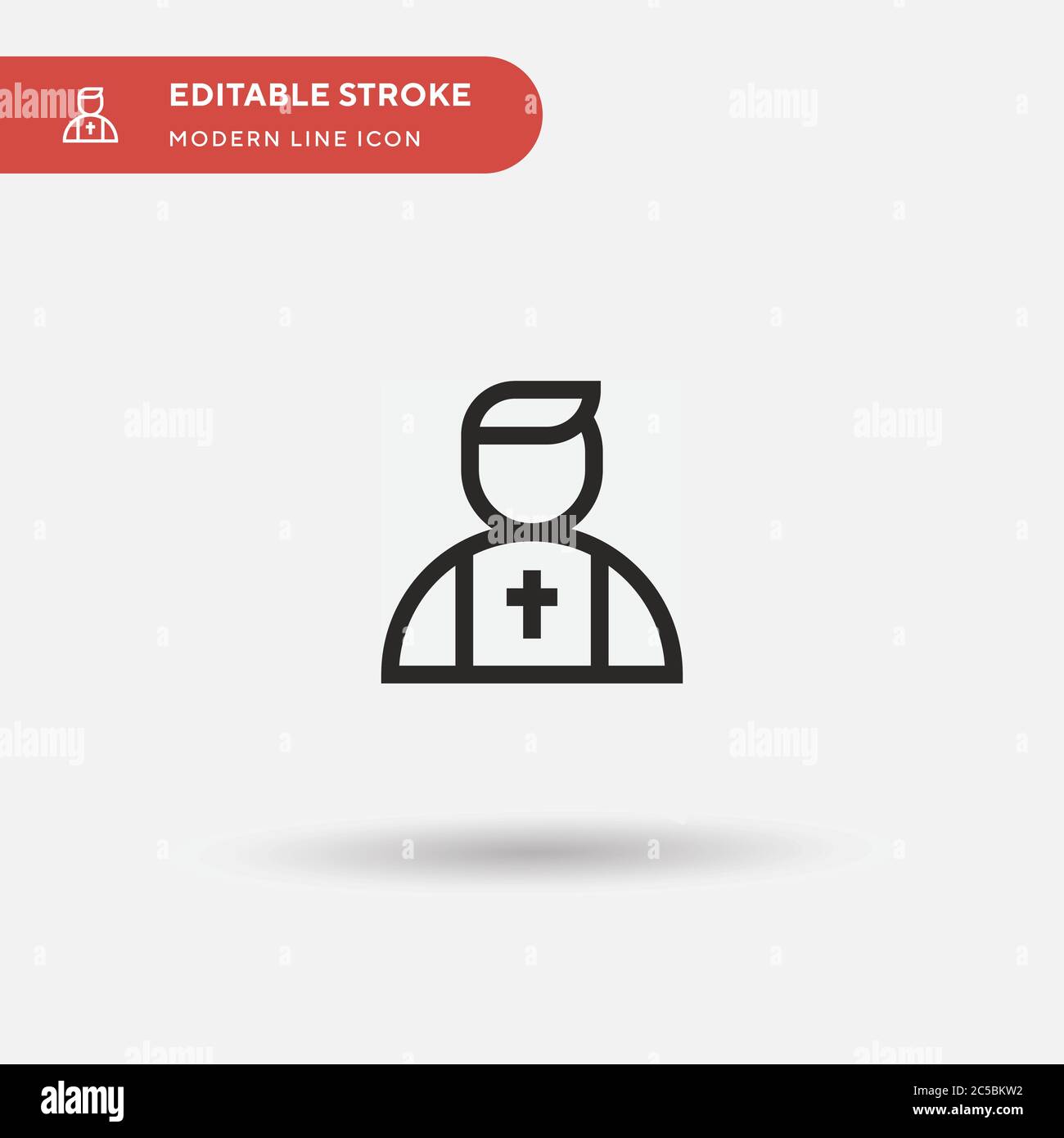 Priest Simple vector icon. Illustration symbol design template for web ...
