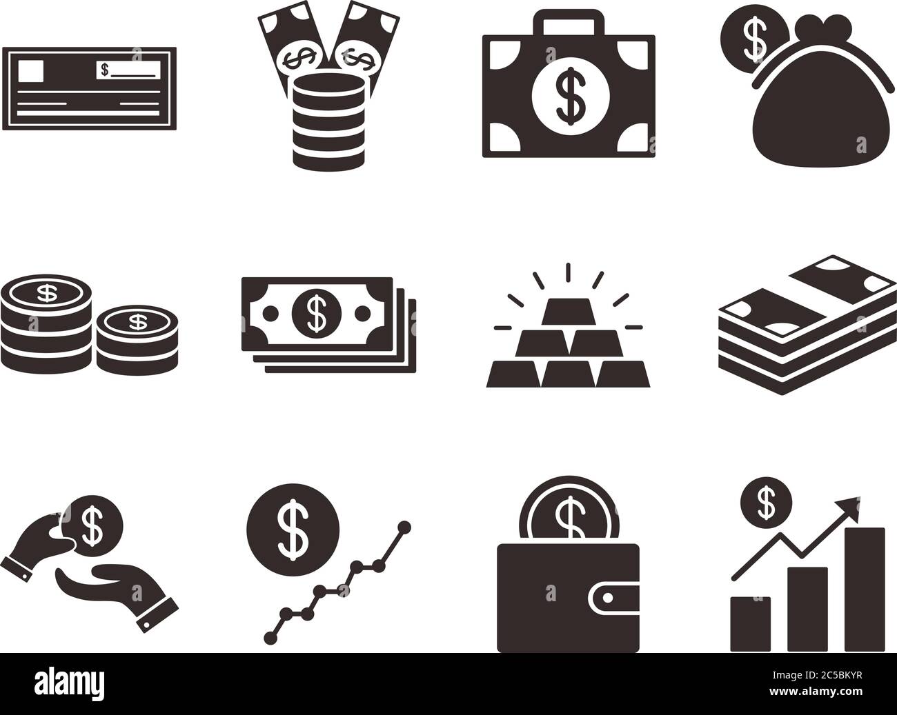 bundle of money currency set icons vector illustration design Stock ...