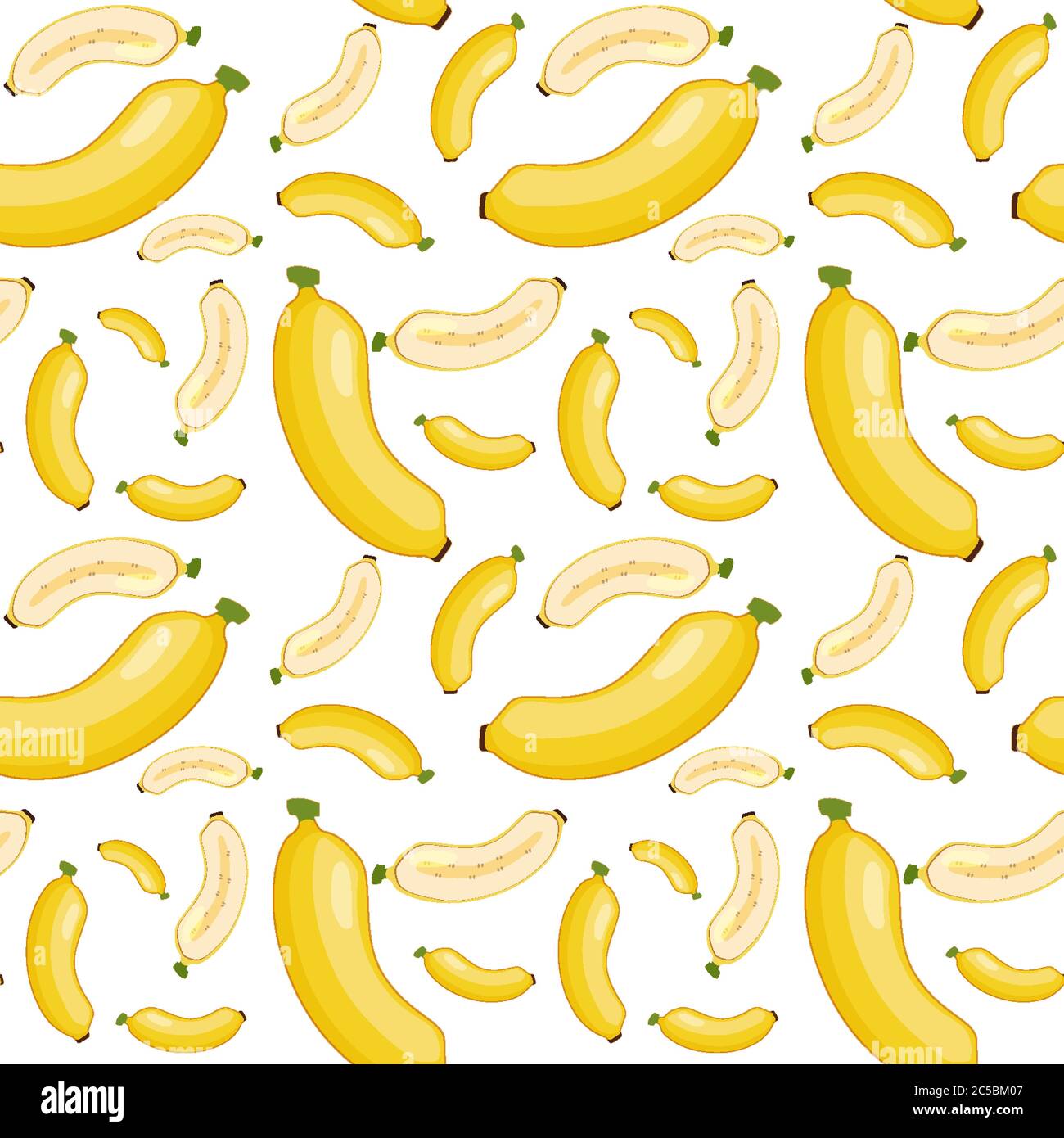 Banana seamless pattern on white background illustration Stock Vector ...