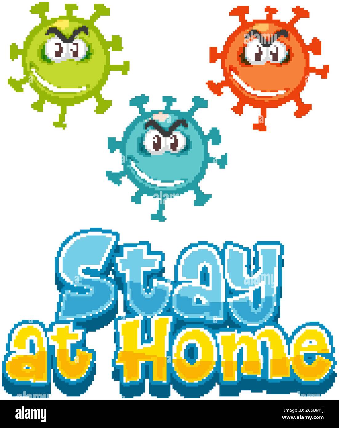 Stay at home text illustration Stock Vector Image & Art - Alamy