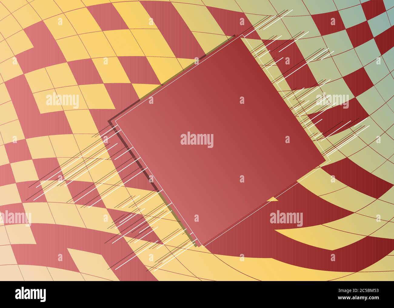 Abstract Background With Dynamic Waves Modern Colored Poster Composition Of Geometric Shapes